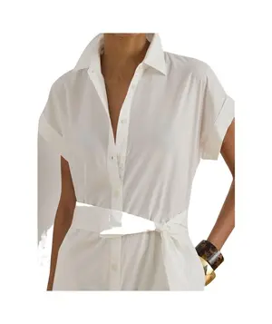 Ralph Lauren Cotton Shirt Dress With Tiered Hem