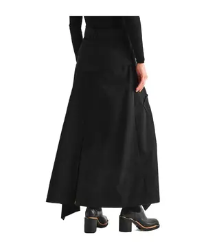 Burberry Asymmetrical Midi Skirt With Belt And Plaid Lining