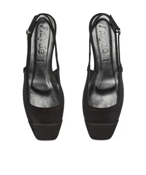 AeydĒ Mesh Square-toe Slingback Flats