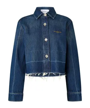 Givenchy Cropped Denim Jacket - Blue