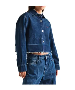 Givenchy Cropped Denim Jacket - Blue