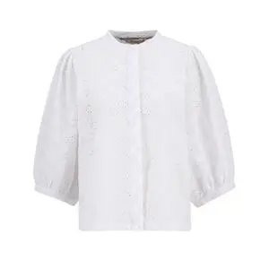 Barbour Embroidered Button-front Blouse - White