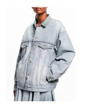 Balenciaga Distressed Logo Denim Jacket