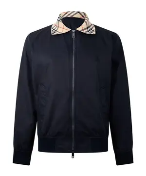 Burberry Zip-up Bomber Jacket With Vintage Check Collar