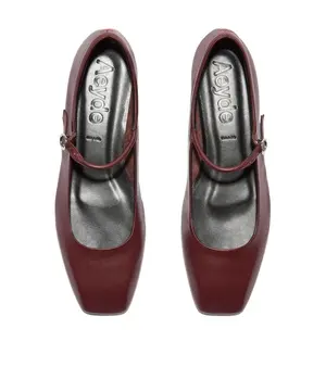 AeydĒ Nappa Leather Mary Jane Flats - Red