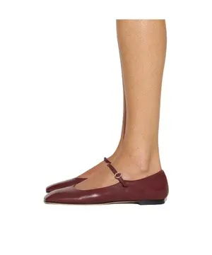 AeydĒ Nappa Leather Mary Jane Flats - Red