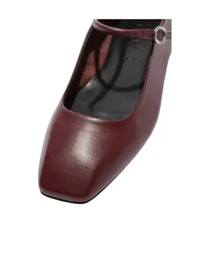 AeydĒ Nappa Leather Mary Jane Flats - Red