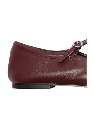 AeydĒ Nappa Leather Mary Jane Flats - Red