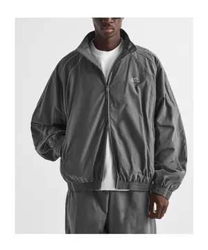 Balenciaga Zip-up Stand Collar Track Jacket - Gray