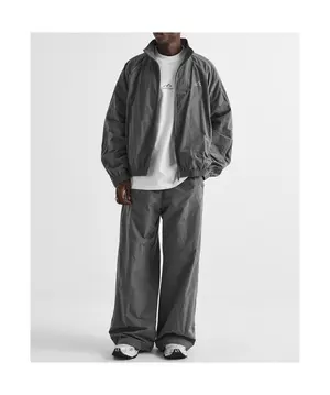 Balenciaga Zip-up Stand Collar Track Jacket - Gray