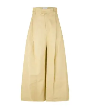 Bottega Veneta Solid Color Leather Trousers - Nude