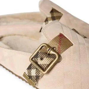 Burberry Mules With Checked Strap Detailing
