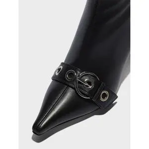 AeydĒ Solid Color Ankle Heeled Boots