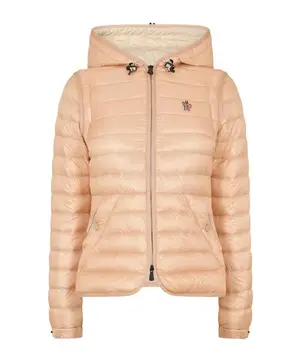Moncler Quilted Down Hooded Jacket - Nude