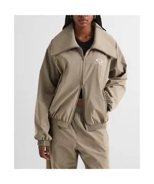 Balenciaga Solid Color Turtleneck College Baseball Jacket