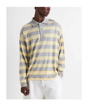 AMI Paris Versatile And Comfortable Long-sleeve Polo Shirt