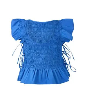GANNI Angel Sleeve T-shirt - Blue
