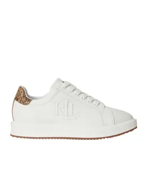 Ralph Lauren Ainsley Low-top Sneakers With Snakeskin Detail