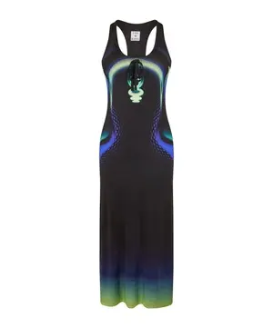 Casablanca Sleeveless Printed Maxi Dress - Black