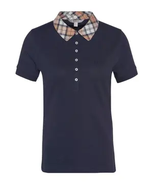 Barbour Short-sleeved Button-front Polo Shirt - Navy Blue