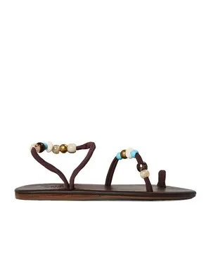ANCIENT GREEK SANDALS Simple Flat Sandals - Brown
