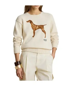 Ralph Lauren Crew Neck Jumper With Dog Motif