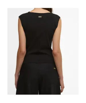 Barbour Sleeveless Top With Logo Detail - Black
