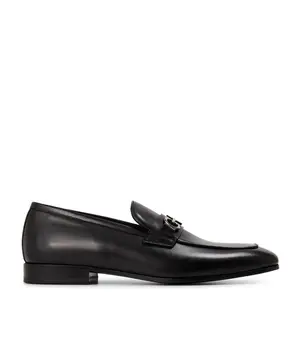FERRAGAMO Polished Leather Loafers With Horsebit Detail
