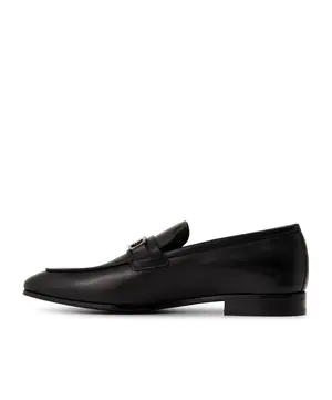 FERRAGAMO Polished Leather Loafers With Horsebit Detail