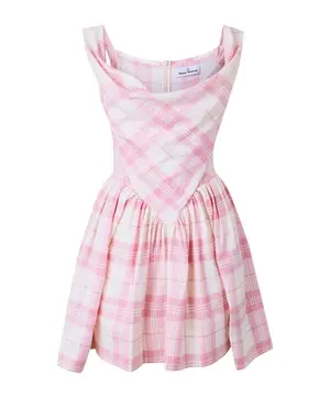 VIVIENNE WESTWOOD Check Sleeveless Square-neck Dress