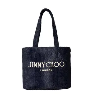 JIMMY CHOO Simple Straw Bag - Black