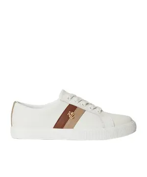 Ralph Lauren Janson Leather Court Trainers - White