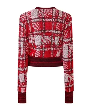 VIVIENNE WESTWOOD Check Cropped Knit Cardigan