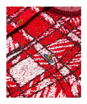 VIVIENNE WESTWOOD Check Cropped Knit Cardigan