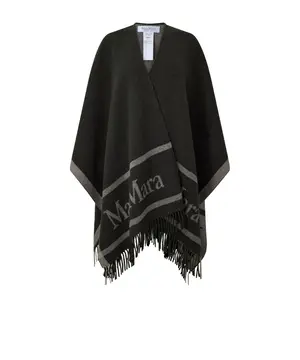 Max Mara Minimalist Shawl Cape - Black