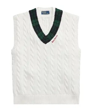 Polo Ralph Lauren Cable Knit Sweater Vest - White