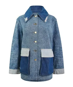 GANNI Versatile Denim Color Block Jacket