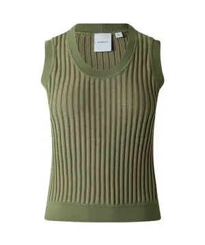 Varley Varley Ribbed Knit Tank Top Green