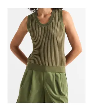 Varley Ribbed Knit Tank Top - Green