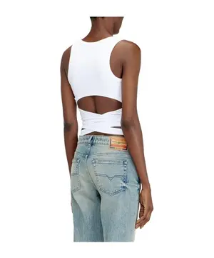 DIESEL® Strappy Wrap Crop Top - White