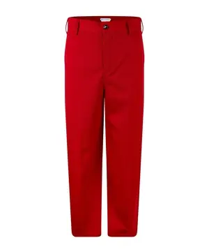 Bottega Veneta Solid Color Wide Leg Trousers - Red