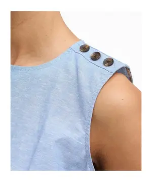 Barbour Sleeveless Crewneck Tank Top With Button Detail