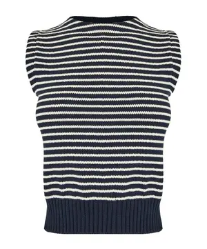 Max Mara Striped Knit Sleeveless Top