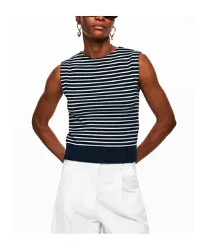 Max Mara Striped Knit Sleeveless Top