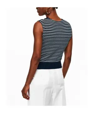 Max Mara Striped Knit Sleeveless Top