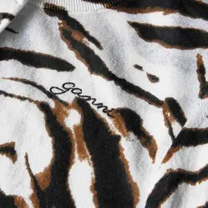 GANNI Tiger Print Cardigan - White
