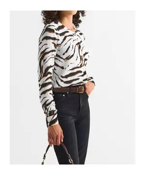 GANNI Tiger Print Cardigan - White