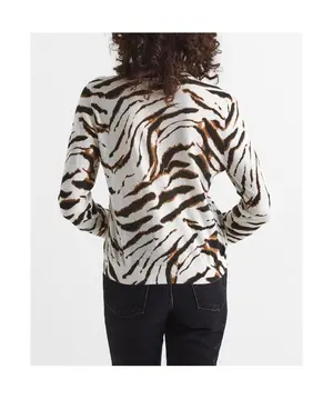 GANNI Tiger Print Cardigan - White