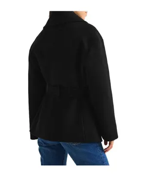 Balmain Short Wool Wrap Coat
