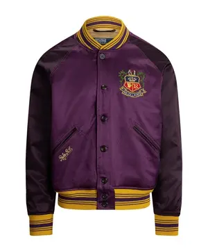 Polo Ralph Lauren Two-tone Satin Bomber Jacket - Black